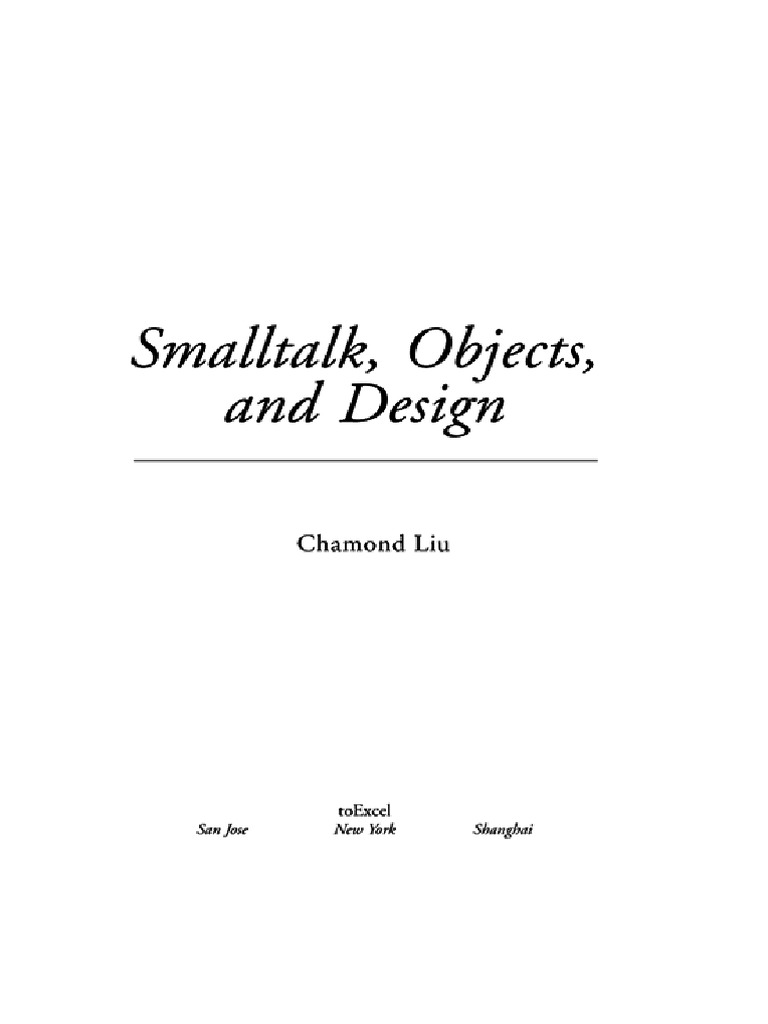 Smalltalk - Objects and Design PDF | PDF
