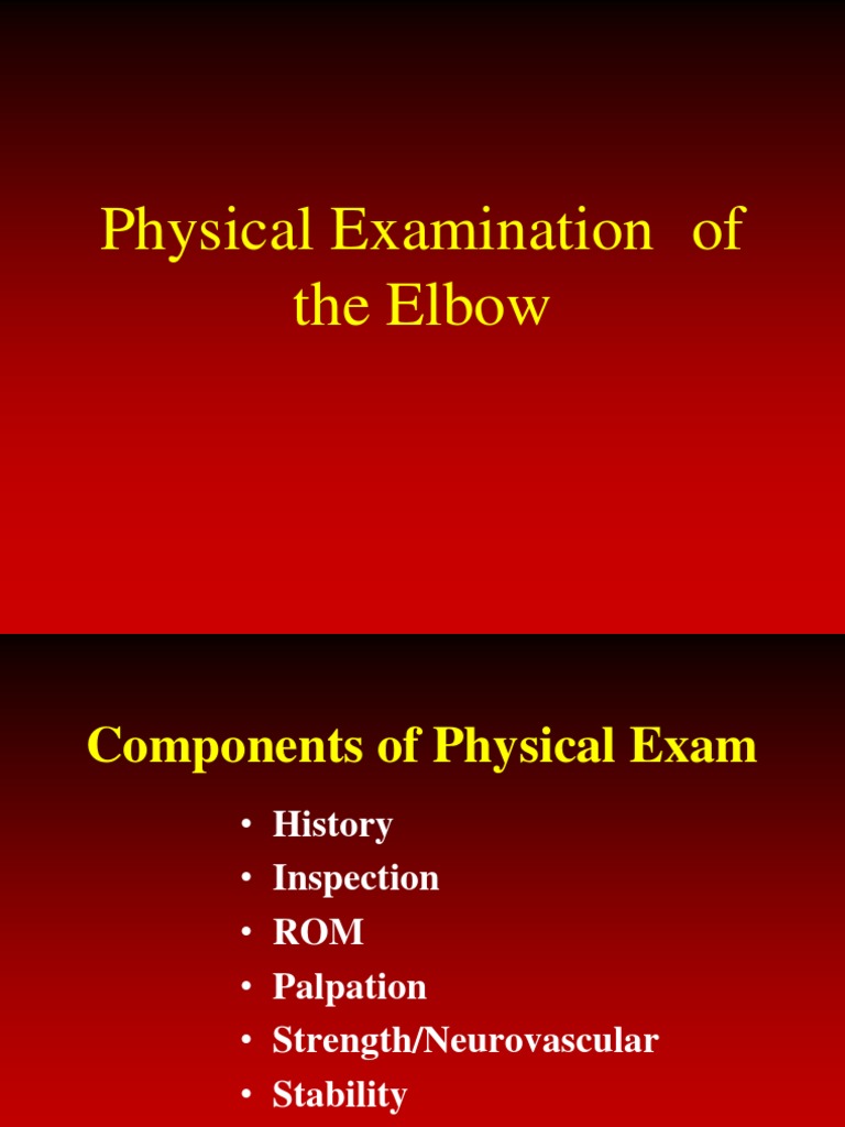 PE and Diagnosis of Elbow | PDF | Elbow | Anatomical Terms Of Motion