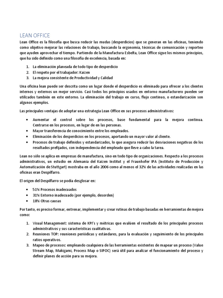 Lean Office | PDF | Business | Residuos