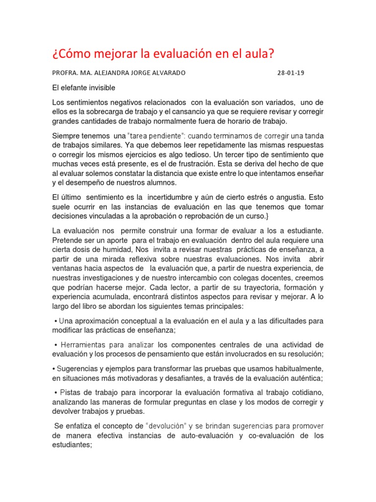 Evaluación Creativa en el Aula | PDF | Evaluación | Maestros