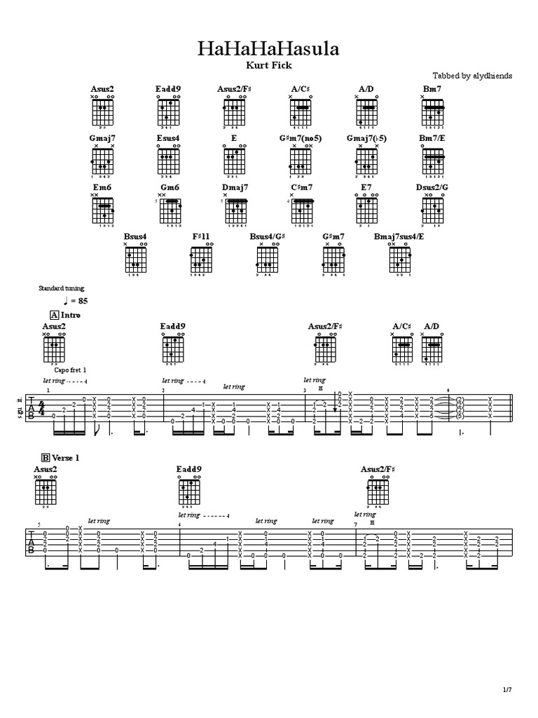 HaHaHaHasula - Kurt Fick (Tab) PDF | PDF | String Instruments | Guitar ...