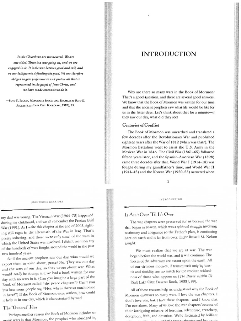 Righteous Warriors Intro and CH 1 | PDF | Book Of Mormon | Latter Day ...