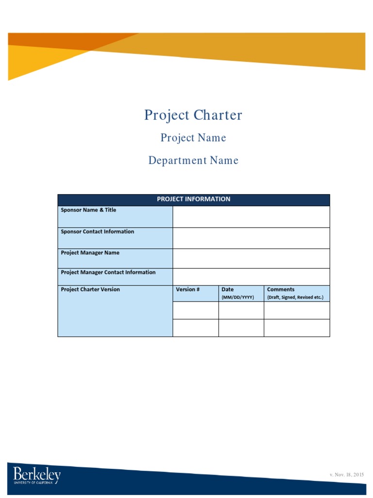 Project Charter Template v11.18.15 | PDF | Expert | Business Process