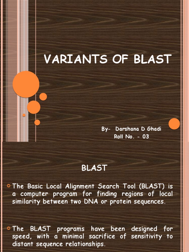 Overview of BLAST Variants | PDF | Sequence Alignment | Algorithms And ...