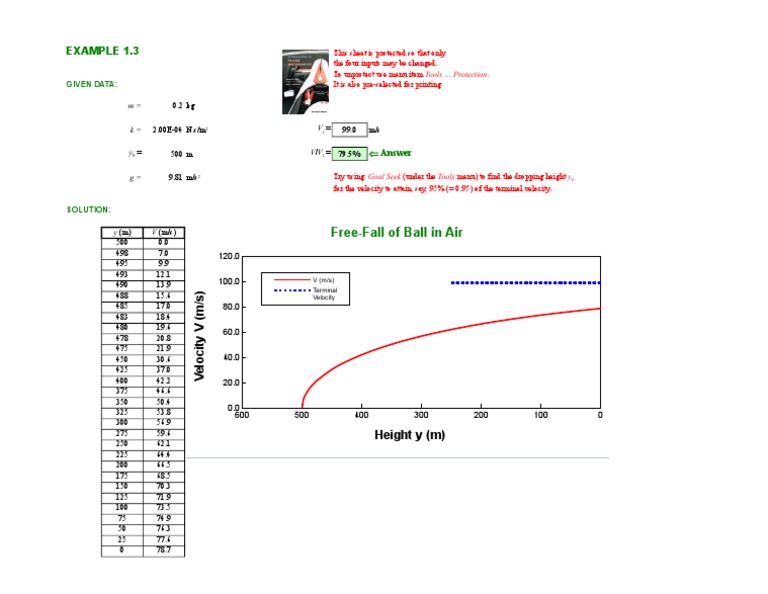 Example 1.3: Free-Fall of Ball in Air | PDF | Classical Mechanics | Force