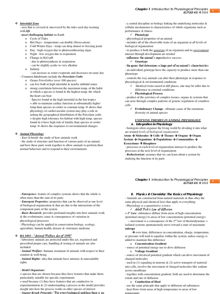 Physio Chapter 1 Pdf Diffusion Evolution