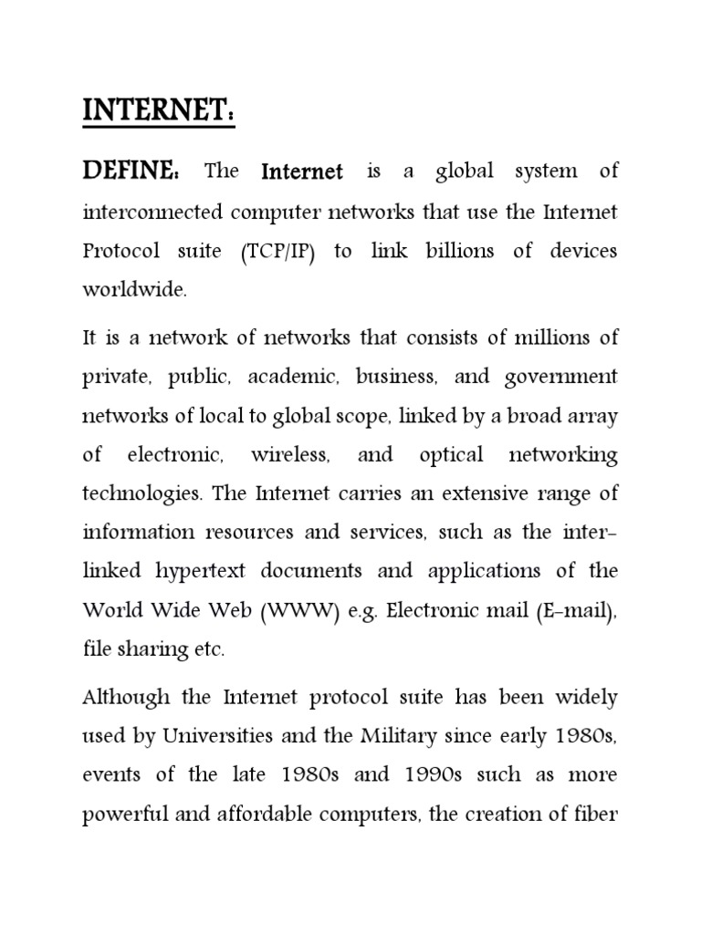 Internet:: Define | PDF | Internet | Router (Computing)