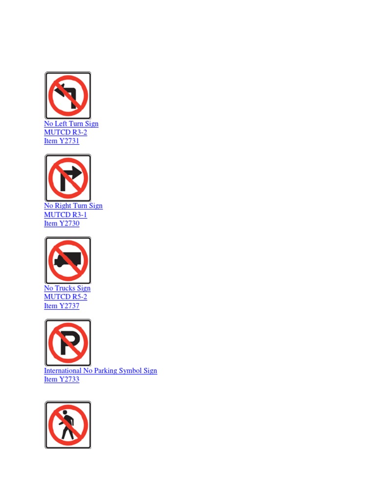 No Left Turn Sign Mutcd R3-2 Item Y2731 | PDF
