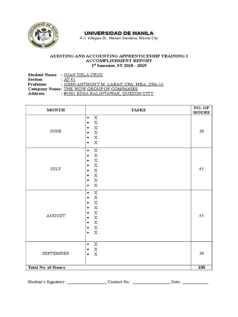 OJT Accomplishment Report | PDF