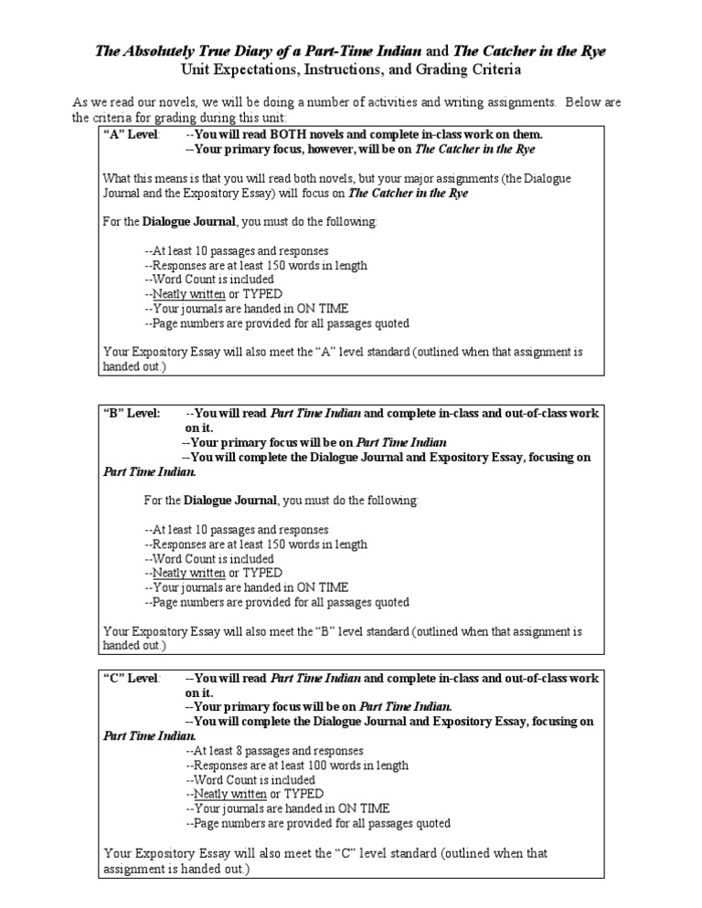 Unit Expectations | PDF | Diary | Learning