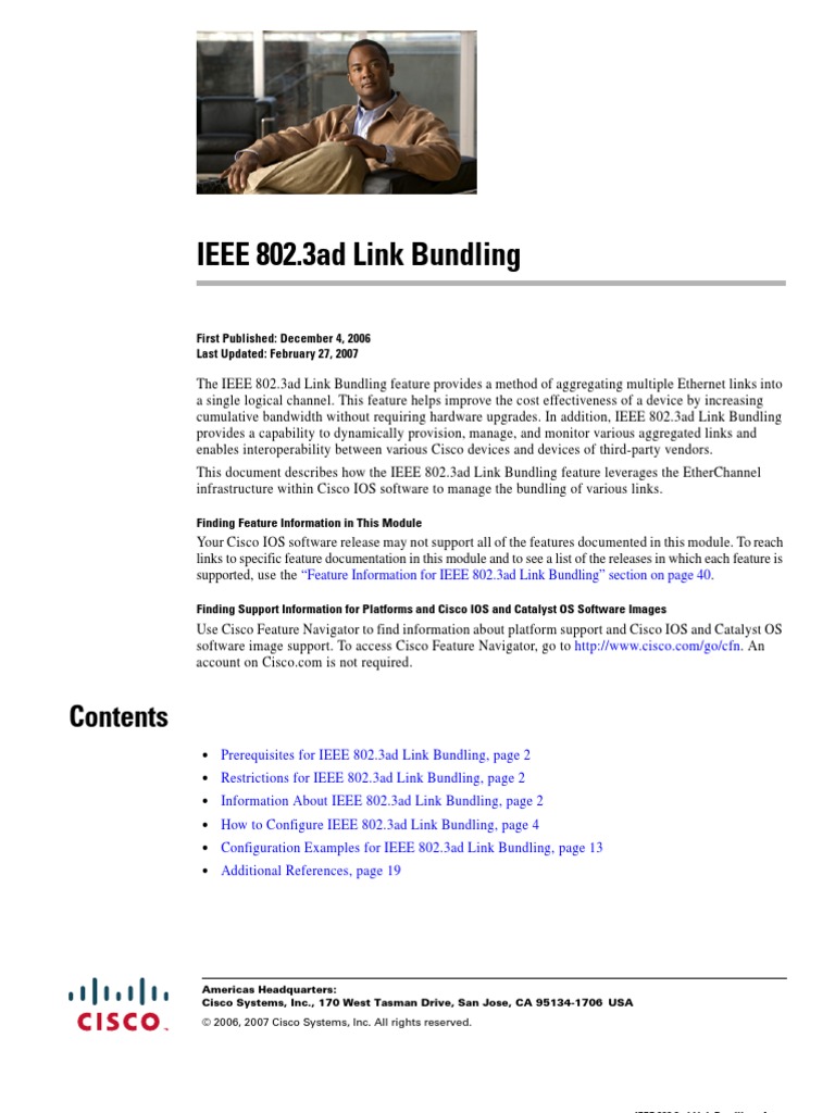 IEEE 802.3ad Link Bundling: First Published: December 4, 2006 Last ...
