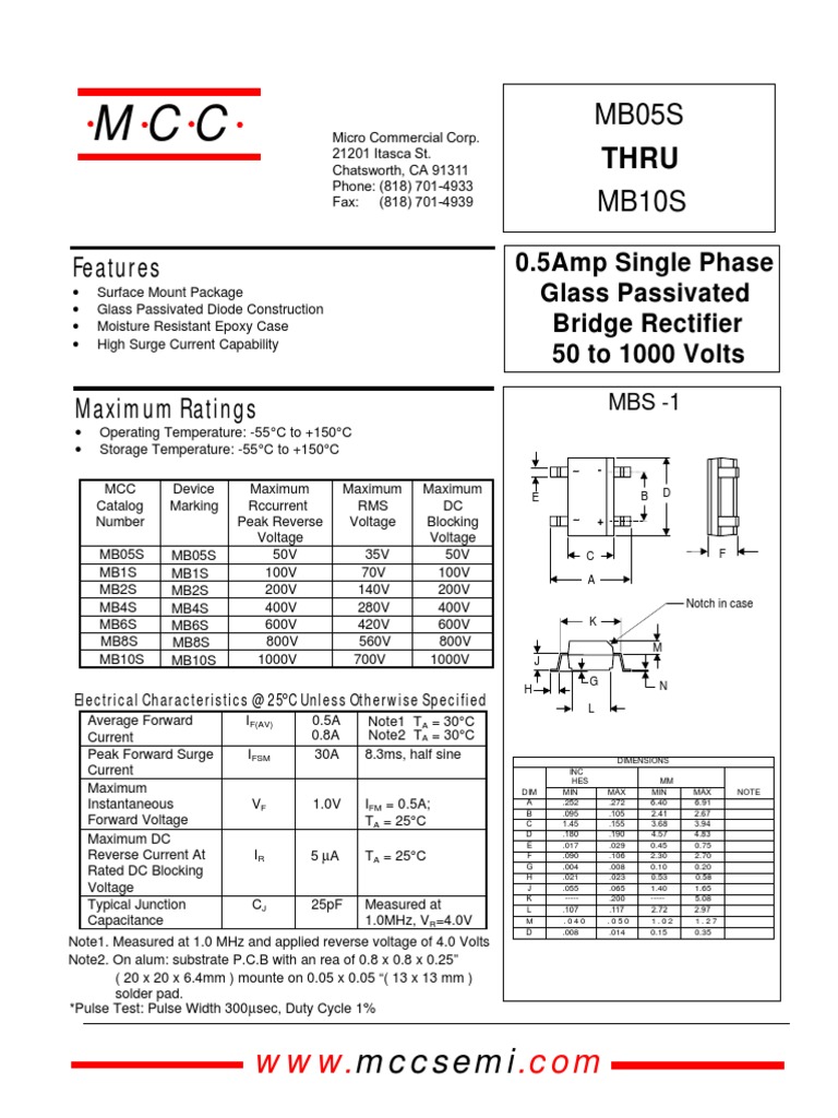 Data Sheet | PDF | Rectifier | Components