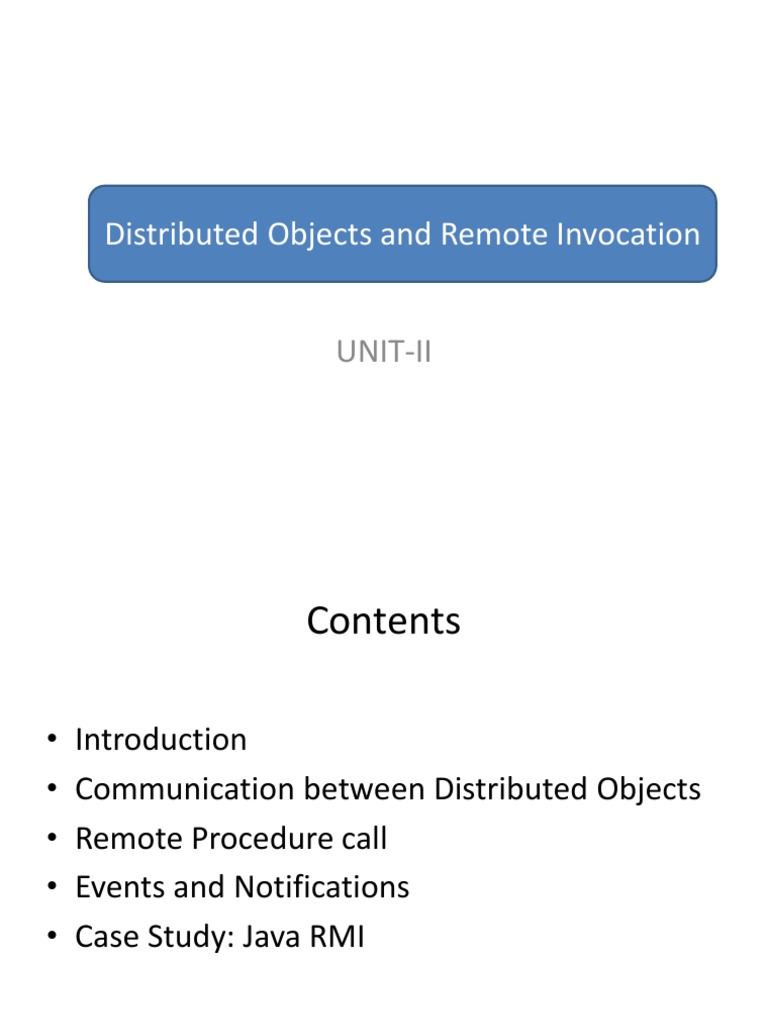 Distributed Objects and Remote Invocation: Unit-Ii | PDF | Method ...