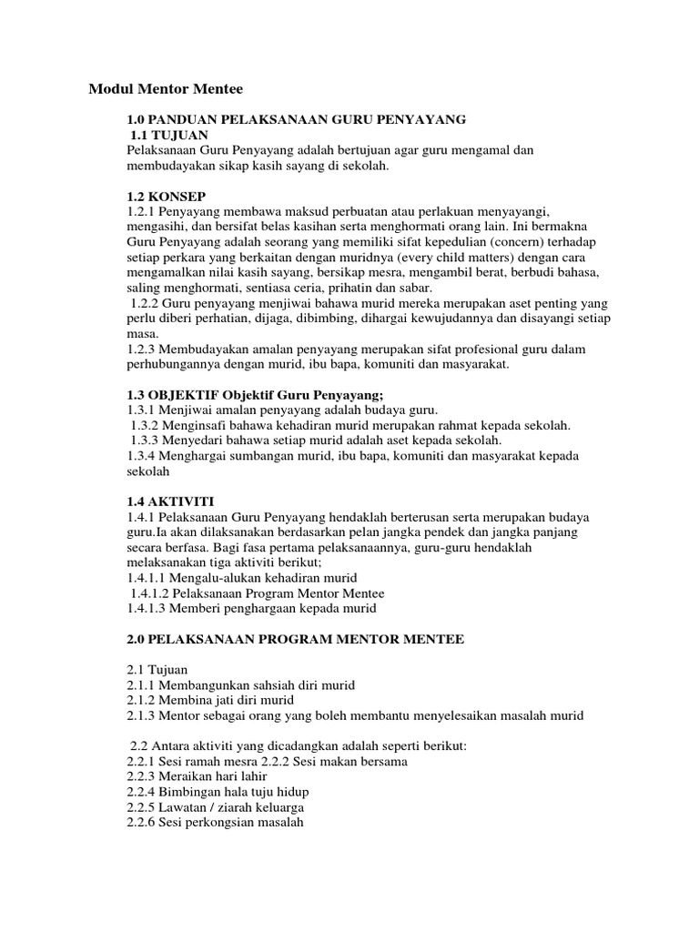 Modul Mentor Mentee | PDF