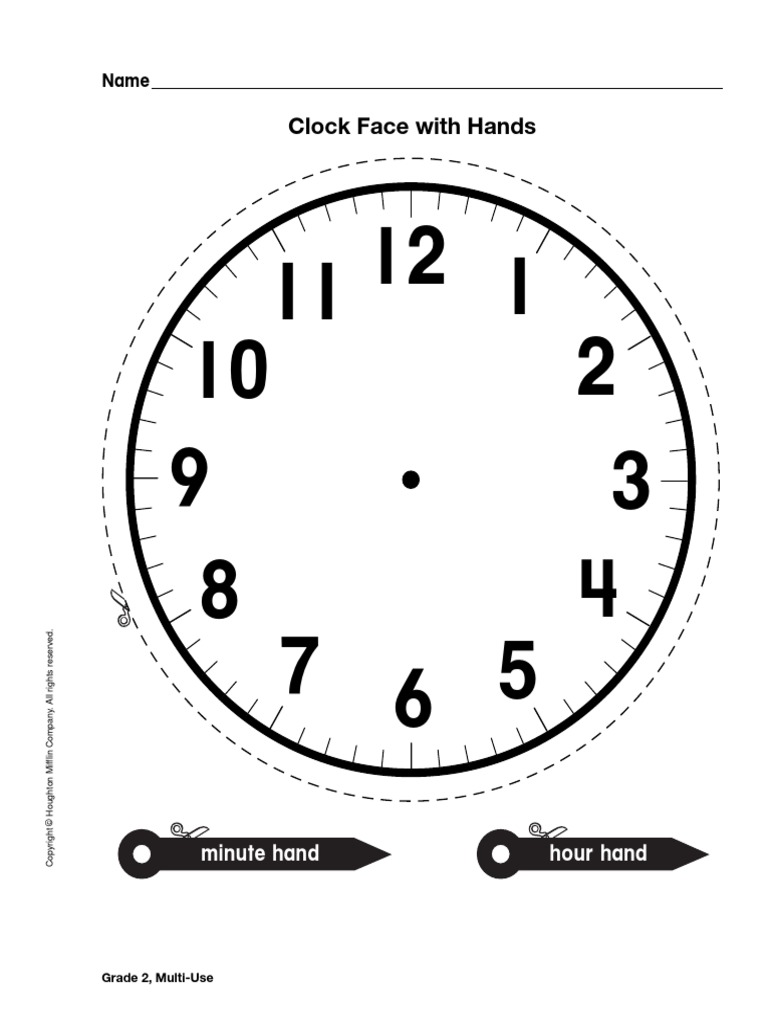 Clock Face With Hands: Hour Hand Minute Hand | PDF