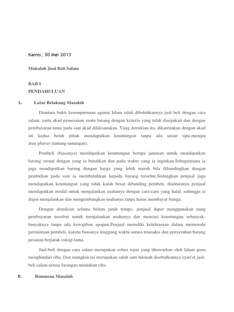 Perbedaan Salam Dengan Ijon | PDF