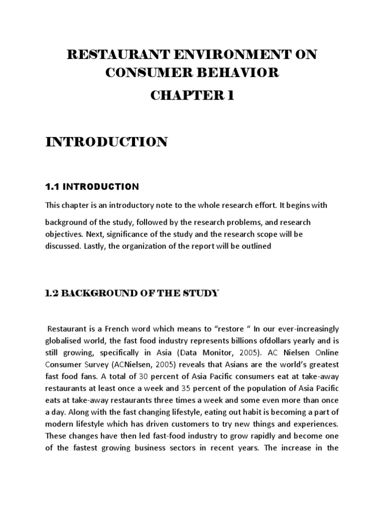 Restaurant Environment On Consumer Behavior | PDF | Consumer Behaviour ...