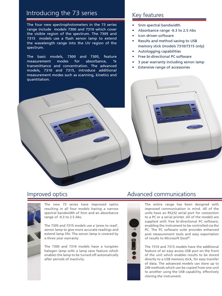 Introducing The 73 Series: Key Features | PDF | Spectrophotometry ...
