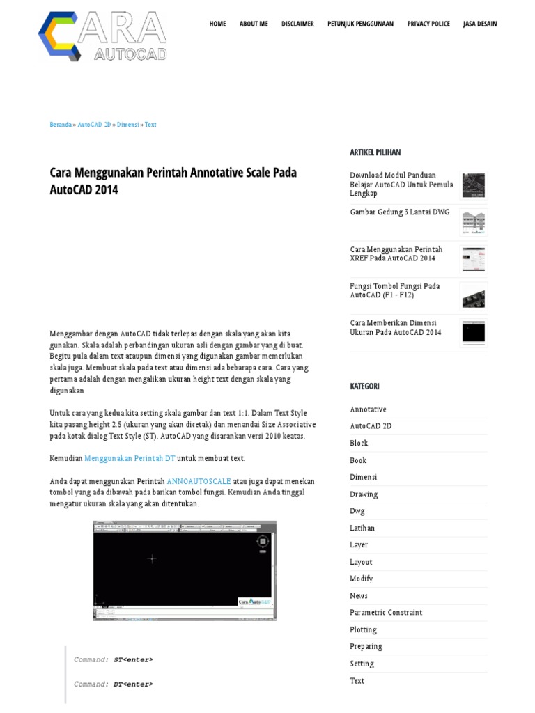 Cara Menggunakan Perintah Annotative Scale Pada AutoCAD 2014 - Cara ...