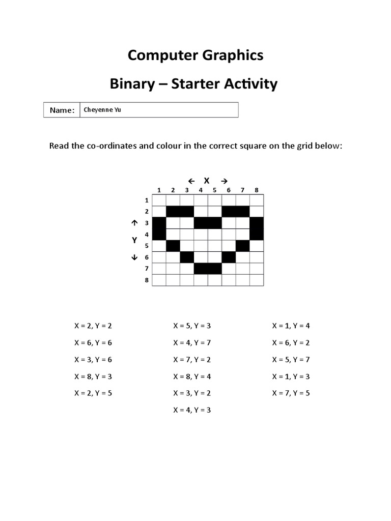 Binary Starter Activity Pdf