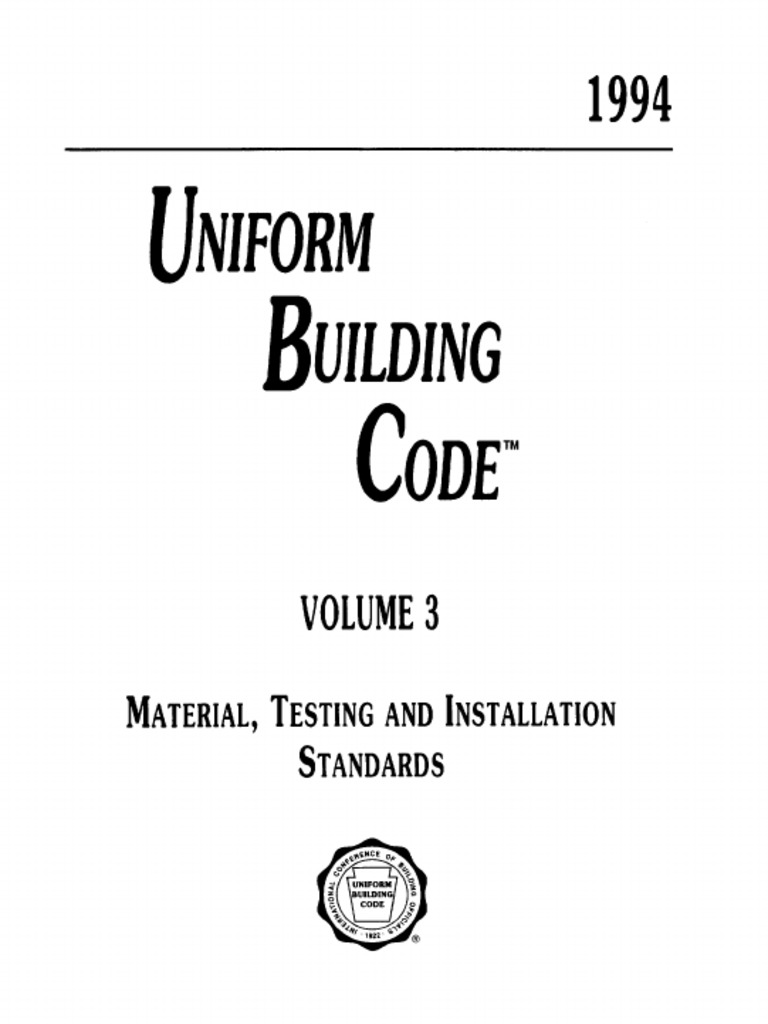 UBC 1994 v3 | PDF | Building Code | Framing (Construction)