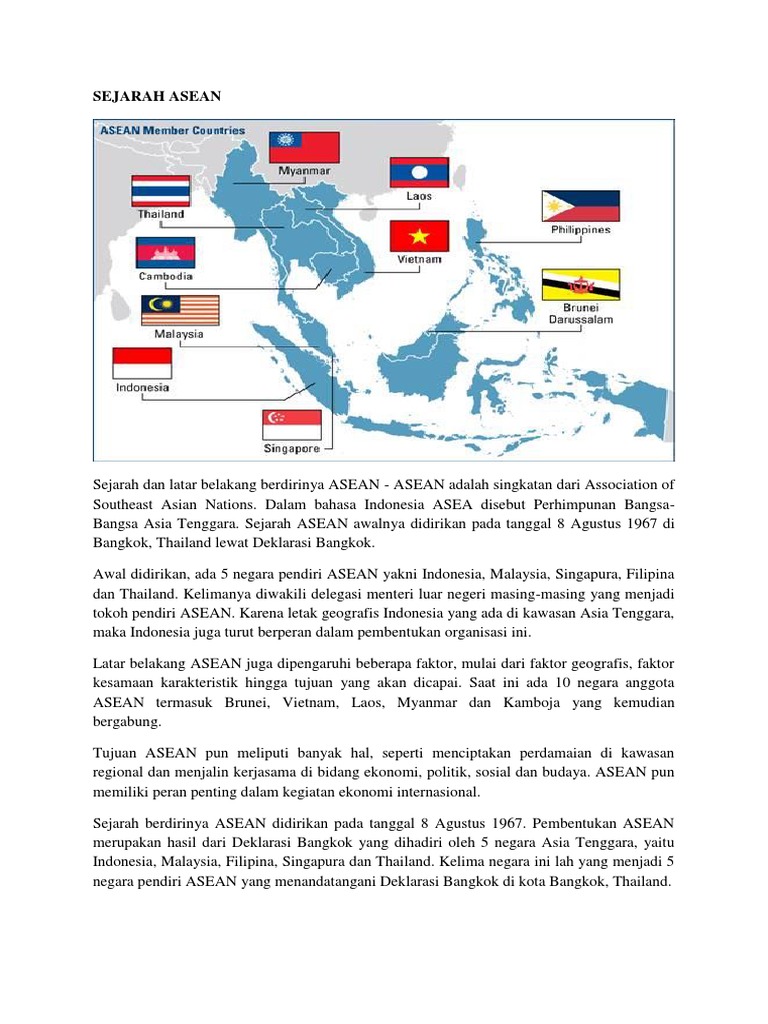 Sejarah dan Tujuan Pembentukan ASEAN | PDF
