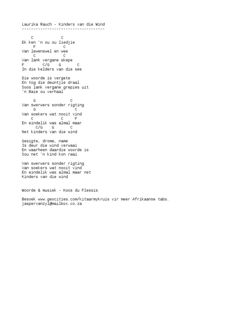 Kinders Van Die Wind | PDF