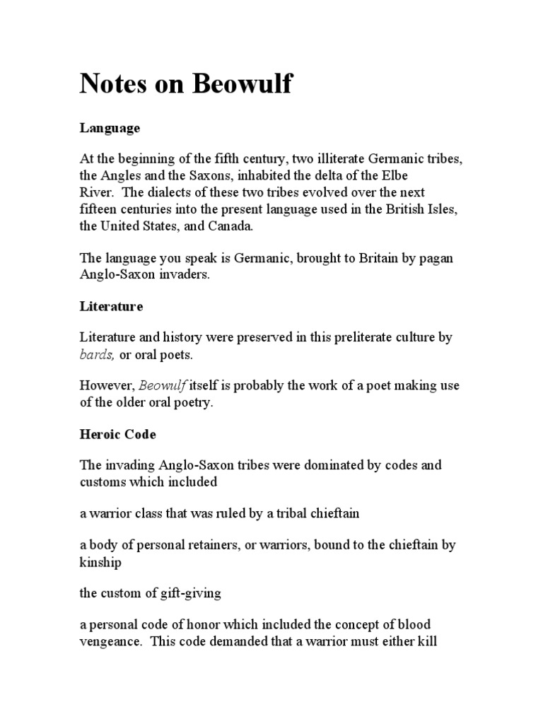 Beowulf's Epic Heroism and Anglo-Saxon Values | PDF | Beowulf | Epic Poetry