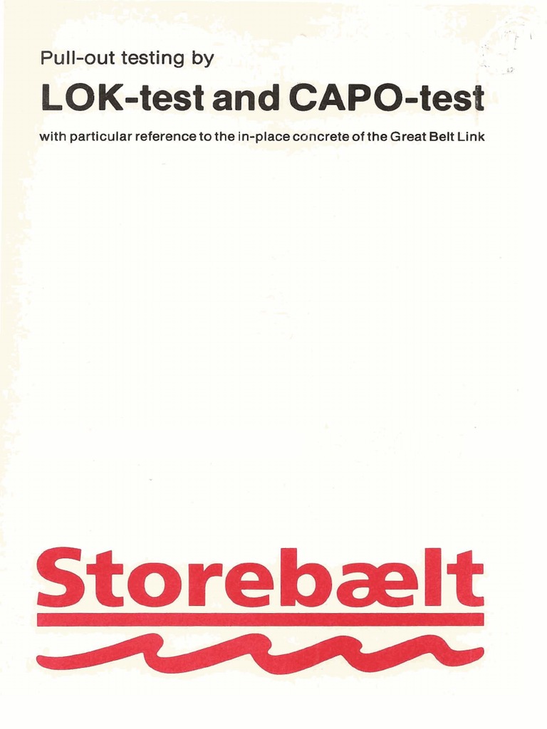 Pull-Out Testing by LOK-test and CAPO-test | PDF | Fracture | Concrete