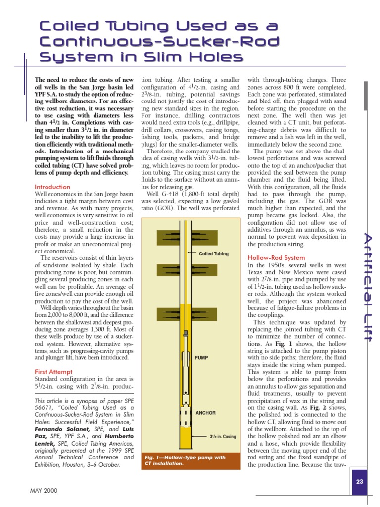Coiled Tubing Used As A Continuous-Sucker-Rod System in Slim Holes ...