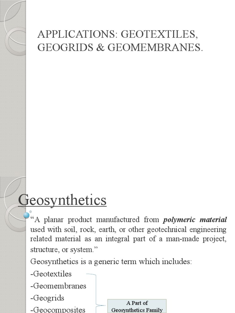 Geosynthetics: Types & Applications Guide | PDF | Materials | Building ...
