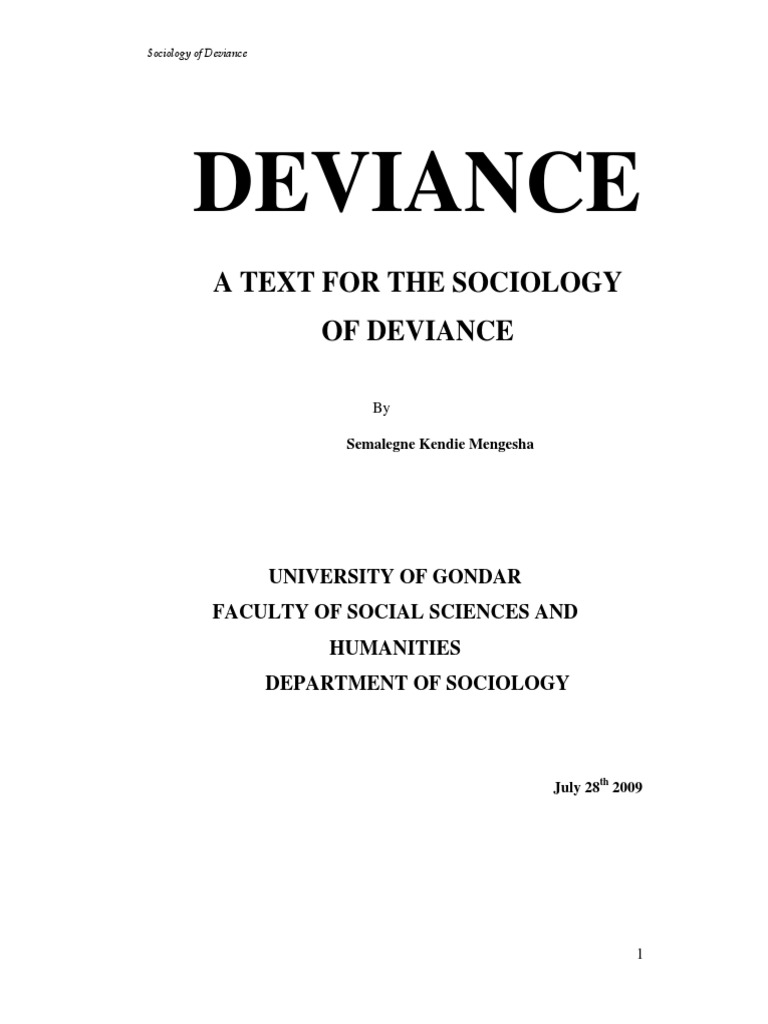 Understanding Sociology of Deviance | PDF | Deviance (Sociology ...