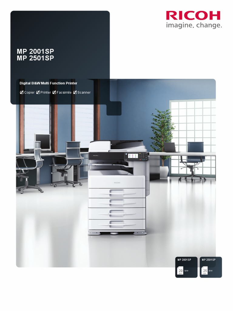 MP 2001SP MP 2501SP: Digital B&W Multi Function Printer | PDF | Image ...
