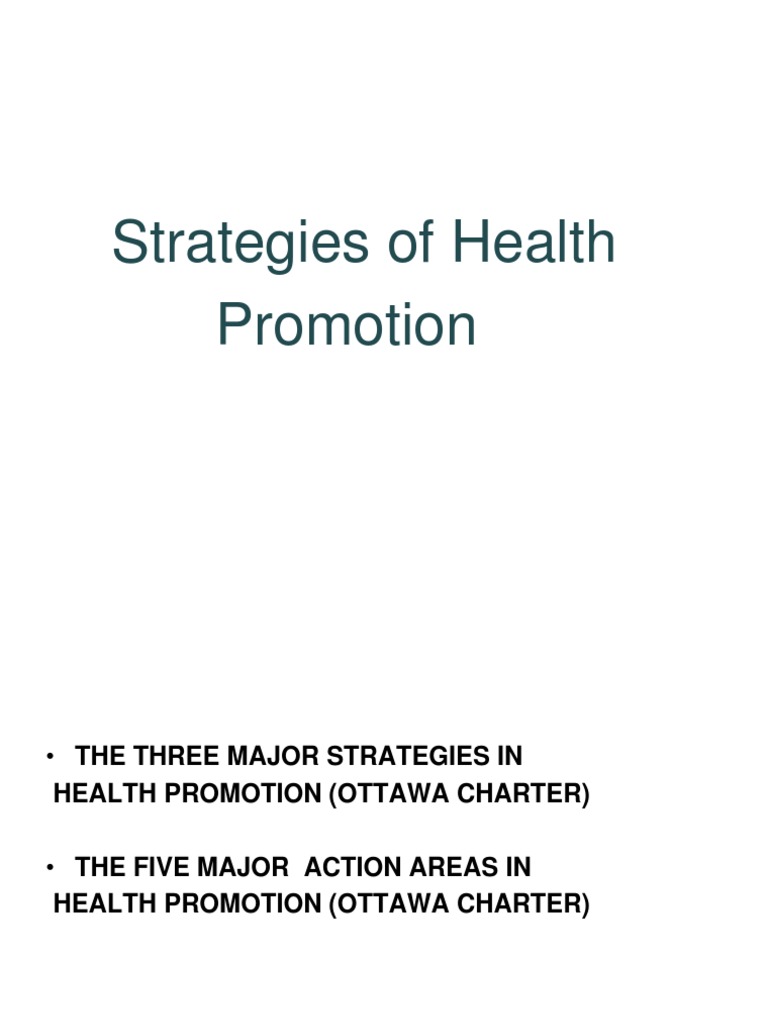 Strategies of Health Promotion | PDF | Health Promotion | Public Sphere