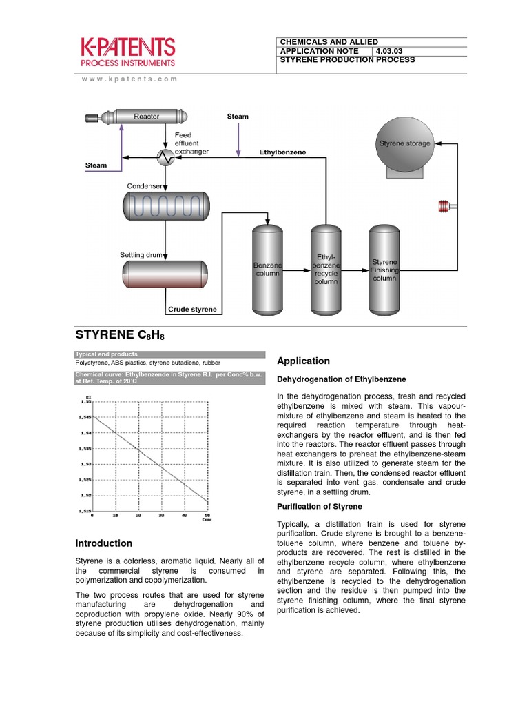 Styrene Production & Purification Guide | PDF | Materials | Chemical ...