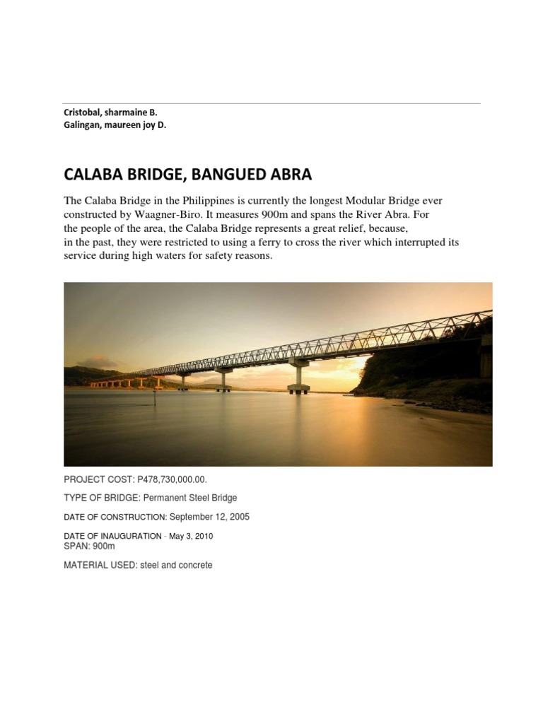 Calaba Bridge, Bangued Abra: Cristobal, Sharmaine B. Galingan, Maureen ...