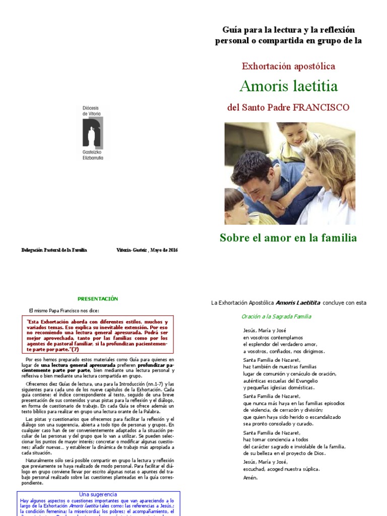 Amoris Laetitia Introducción | PDF | Papa Francisco | Amor