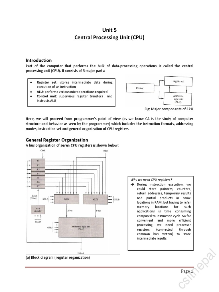 Csitnepal: Unit 5 Central Processing Unit (CPU) | PDF