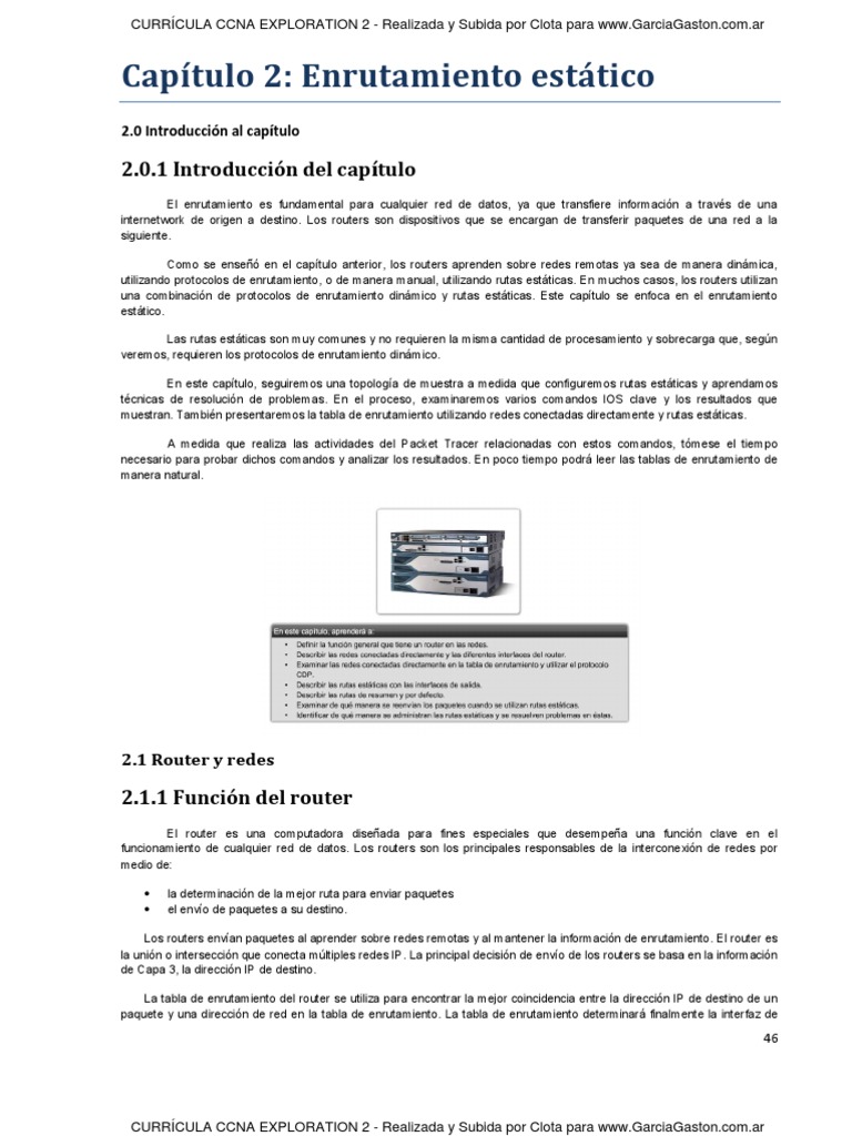 Enrutamiento Estatico | PDF | Enrutador (Computación) | Dirección IP