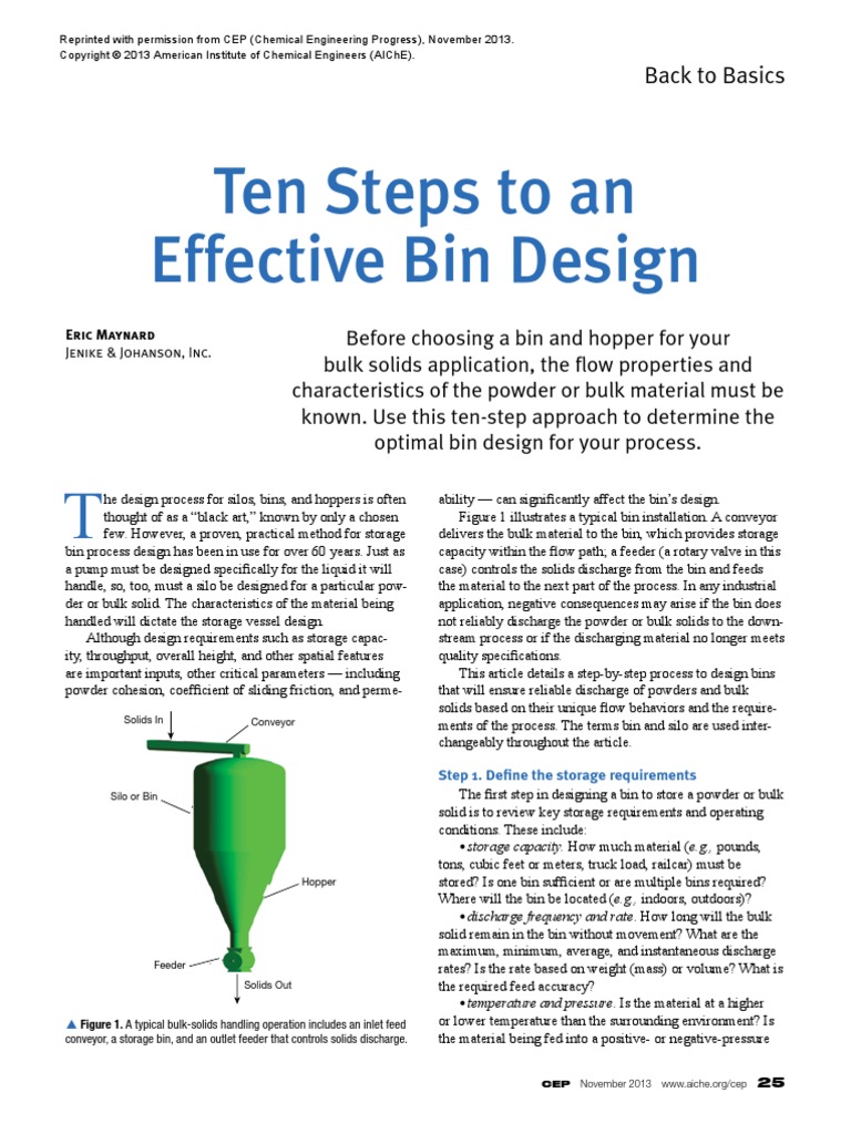 Effective Bin Design | PDF | Solid | Friction