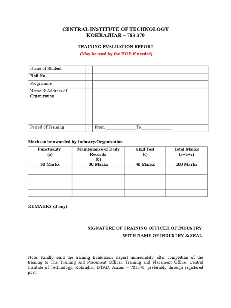 CIT Training Evaluation Report | PDF