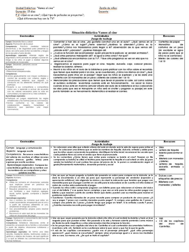 Vamos Al Cine | PDF | Salón de clases | Dibujo