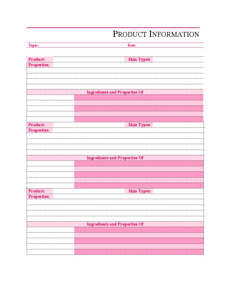 Product Information and Ingredients Guide | PDF