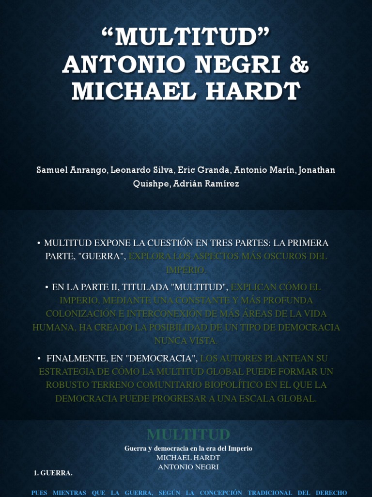 Negri & Hardt-Multitud | PDF | Democracia | Ideologías políticas