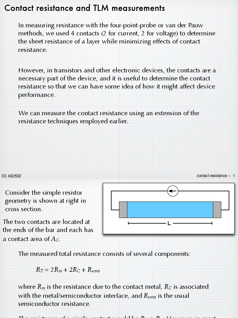 TLM Measurements | PDF | Electrical Resistance And Conductance ...