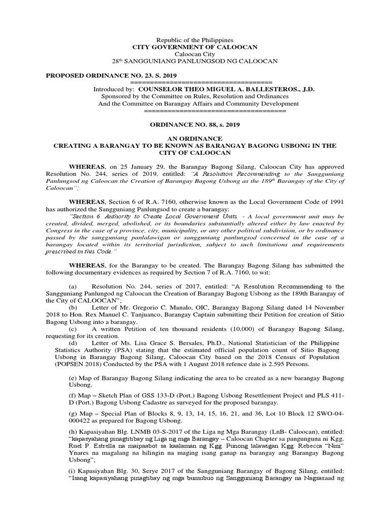 Edited Brgy Ordinance | Download Free PDF | Local Ordinance | Local ...