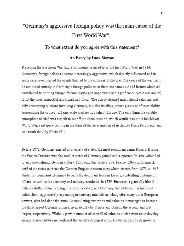 Germany's Role in WWI Causes Explained | PDF | German Empire | Austria ...
