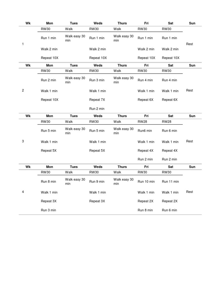 8 Week Running Training Plan | PDF