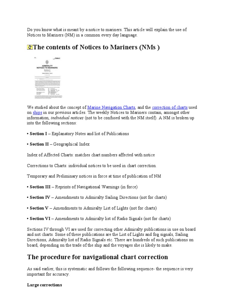 Understanding Notices to Mariners | PDF | Hydrography | Navigation