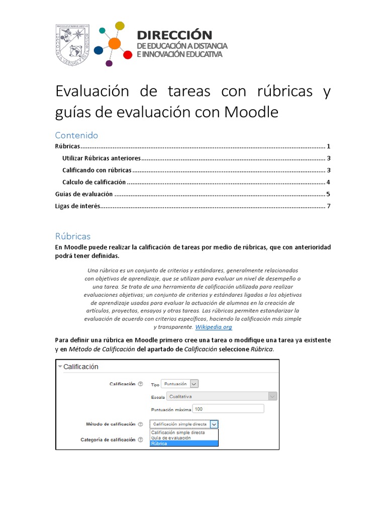 29 Rubricas Guia Ev | PDF | Rúbrica (Académica) | Moodle